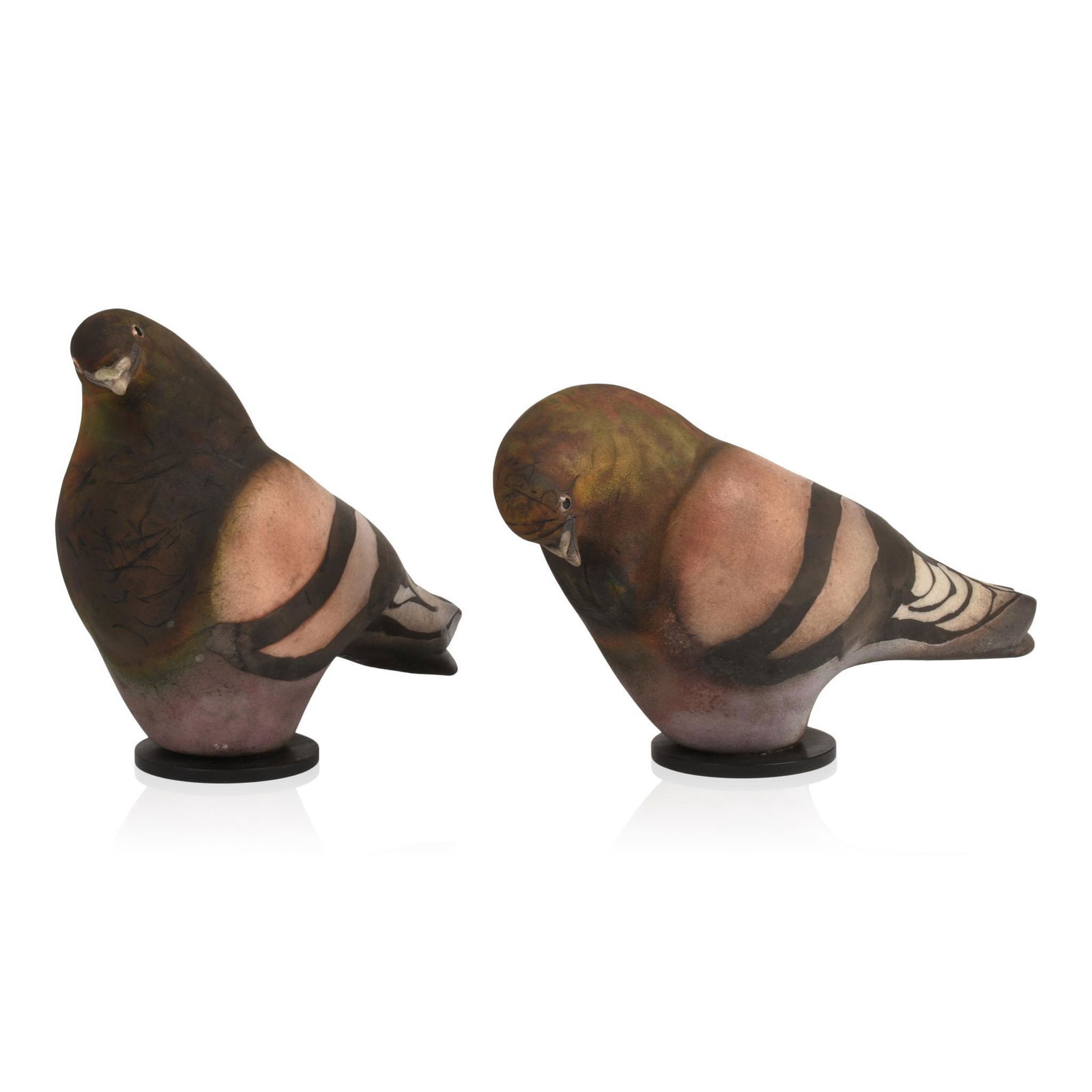 Two Glo Coalson Raku Ceramic Pigeons - Oct 01, 2022 | Casco Bay ...
