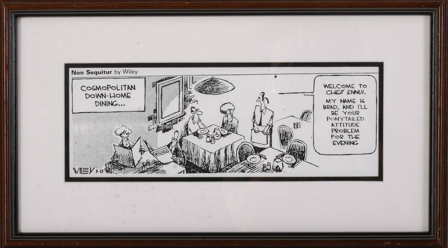 Framed Wiley Non Sequitur Cartoon.