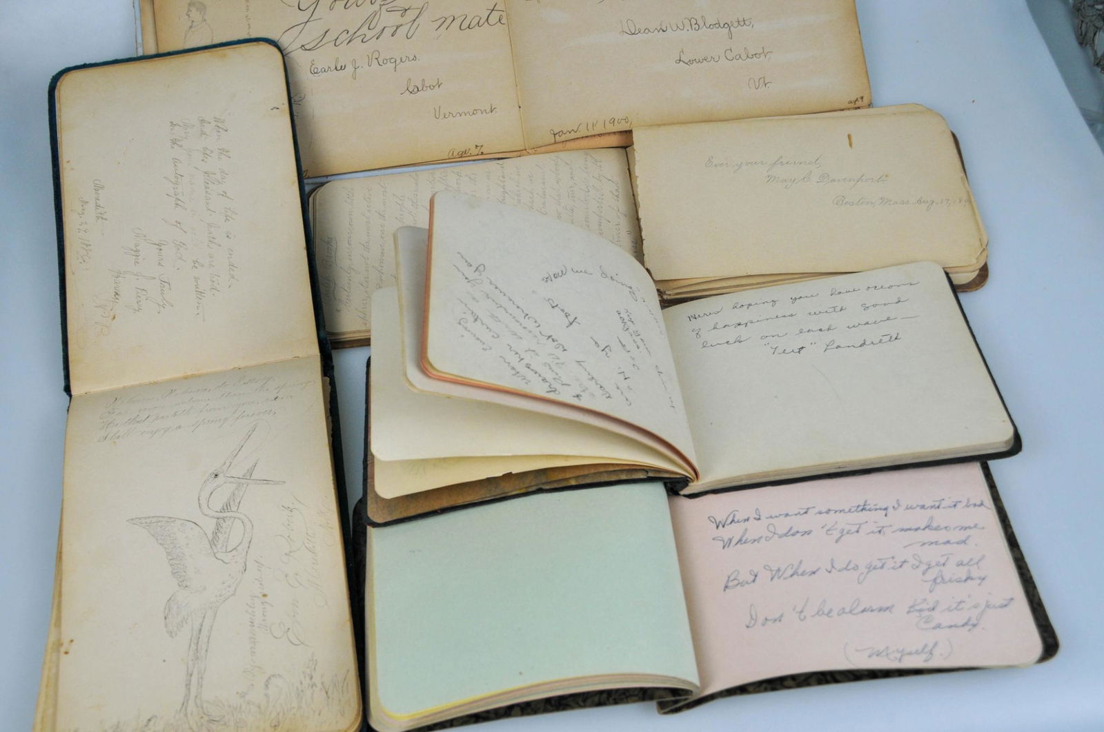 5 Vintage Antique Autograph Signature Books Many Signatures