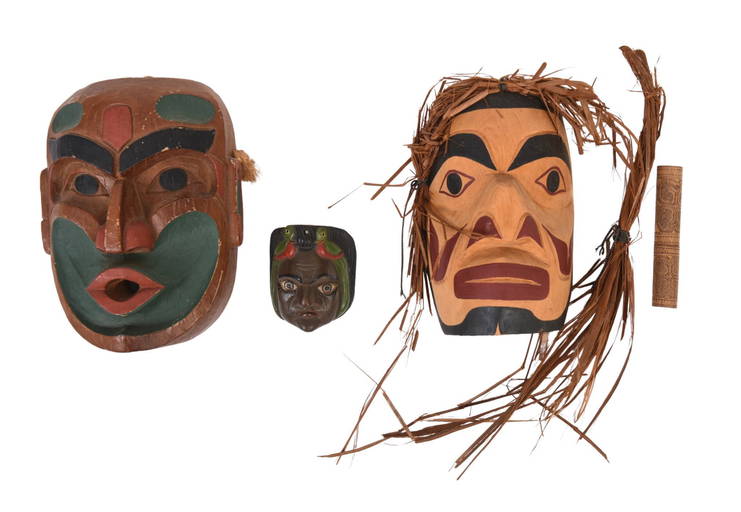 Two Contemporary Pacific Northwest Masks. (#0379) on Dec 03, 2022 ...