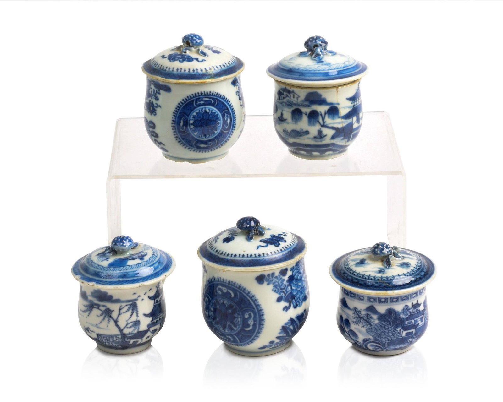 Five Chinese Blue and White Porcelain Pots de Creme - Mar 11, 2023 ...