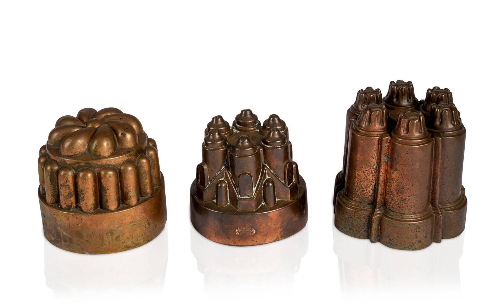 Three 19th Century Copper Food Molds. Auction