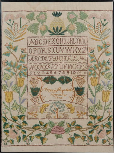 Sampler Wrought By Mary Elizabeth Coombs, 1972