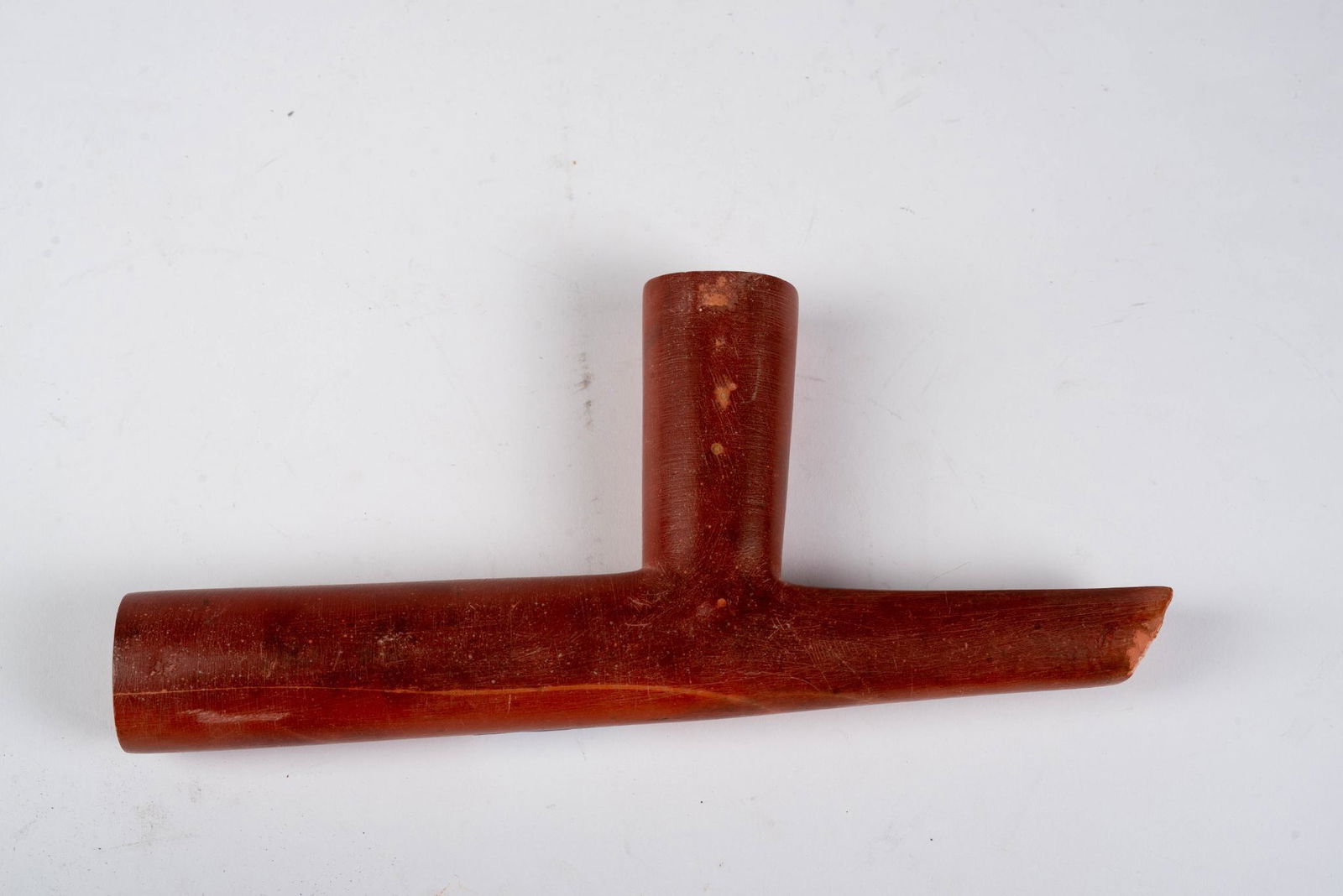 Catlinite Native American Smoking Pipe.