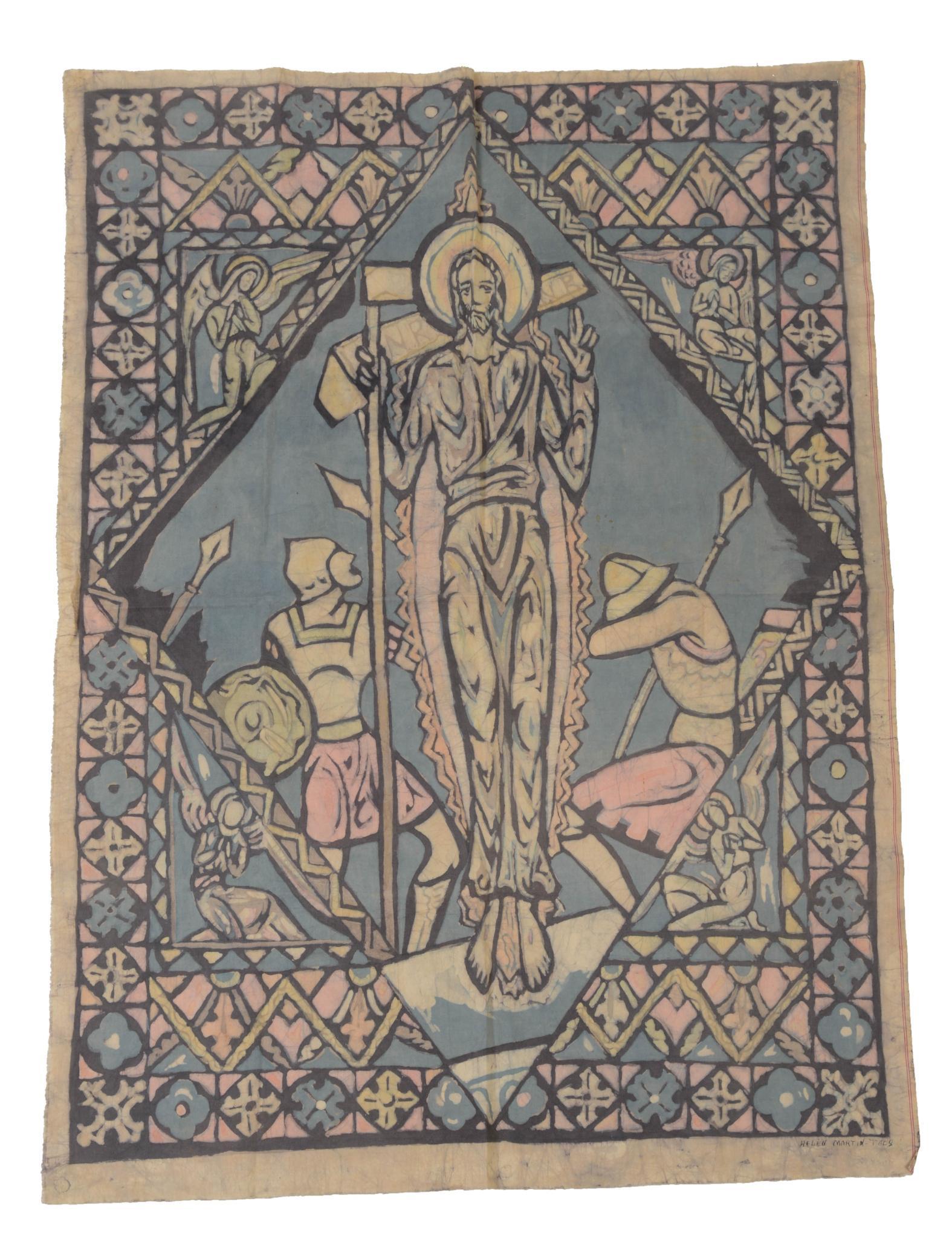 Helen Campbell Martin Arts & Crafts Batik Panel. Auction