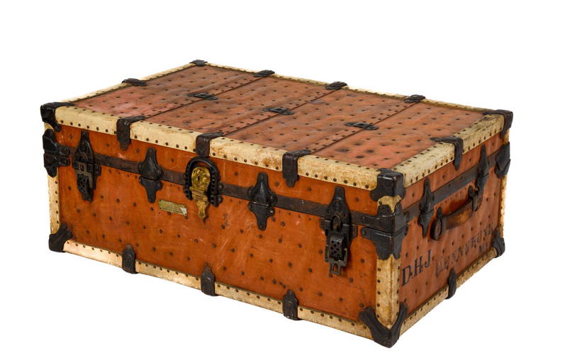 Steamer Trunk By The Leatheroid Mfg Co, Kennbunk, Maine.