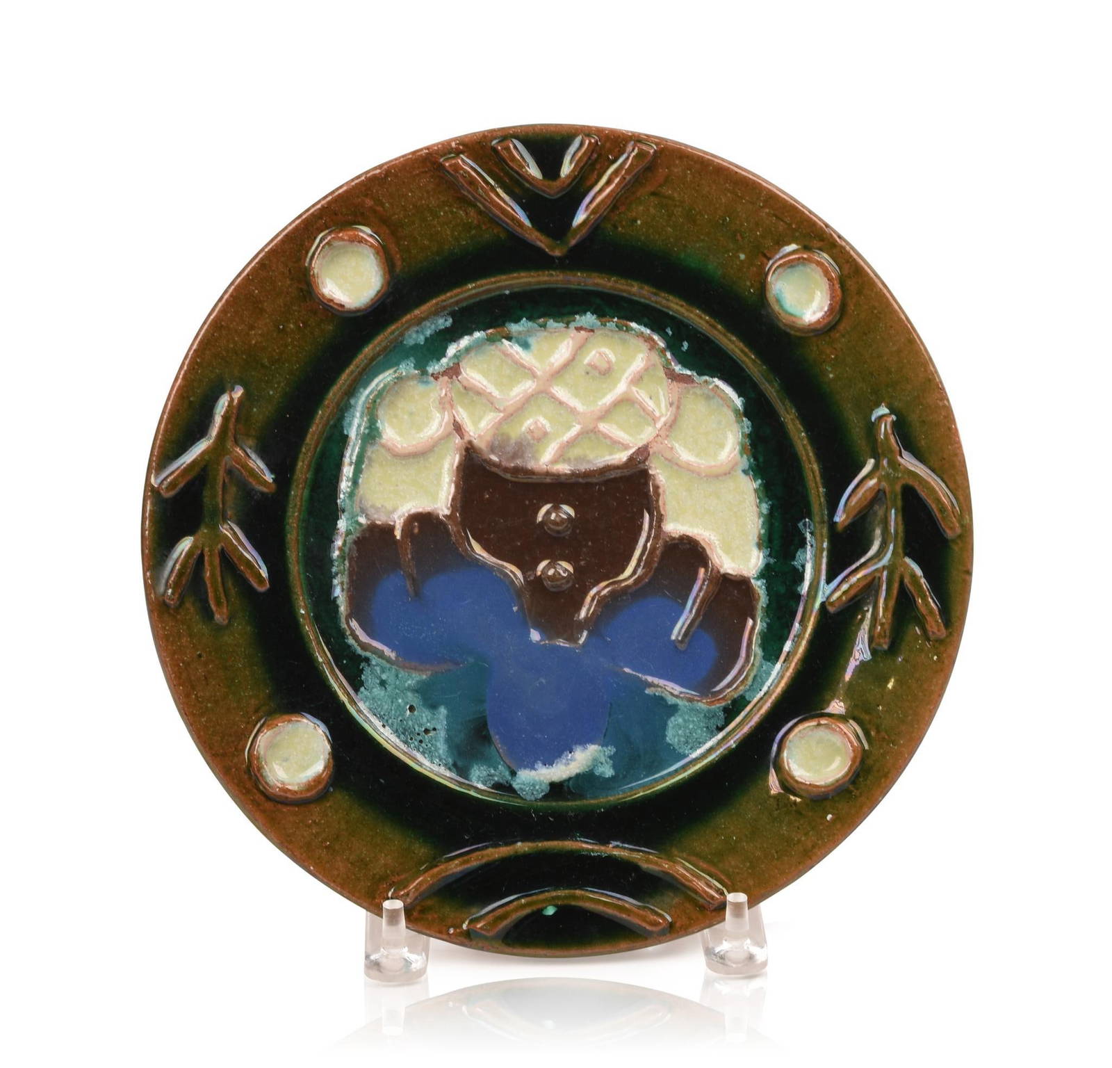 Finnish Early Modernist Pottery Plate. Auction