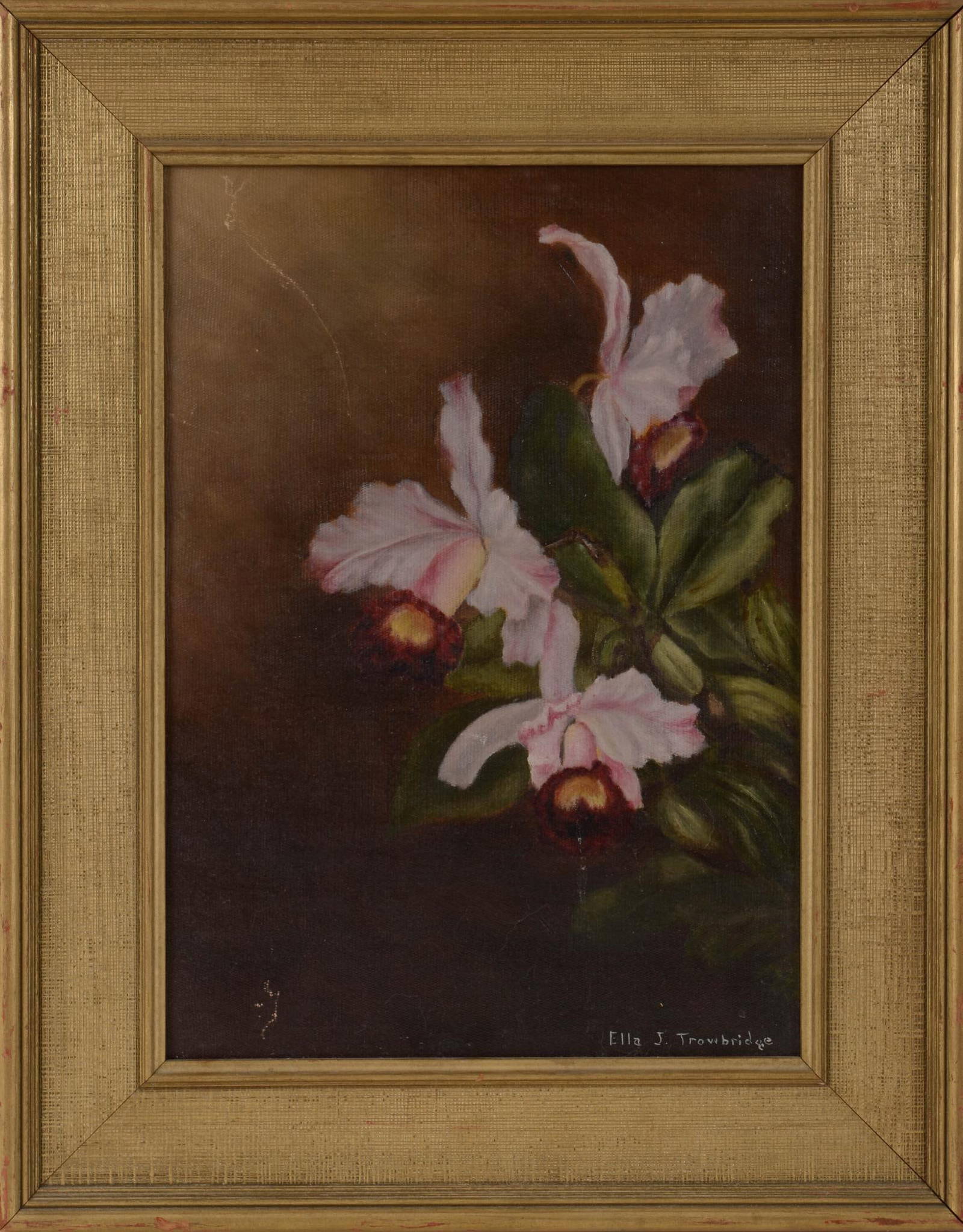 Ella J. Trowbridge. Pink Lilies. Auction