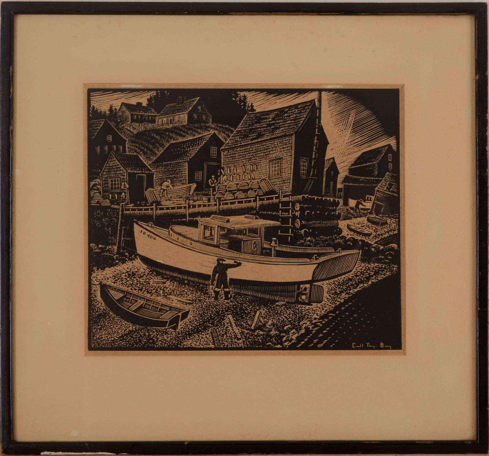 Carroll Thayer Berry Woodcut. Auction