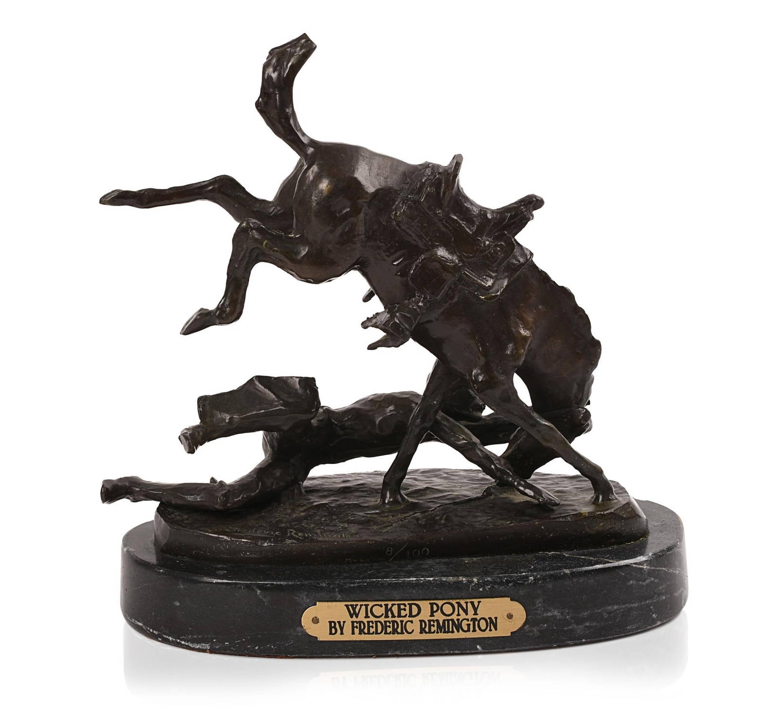 After Frederic Remington ‘wicked Pony’ Bronze Sculpture. Auction
