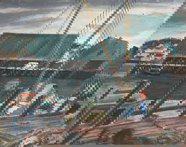 Michael F Kelly American Harbor Scene Gloucester