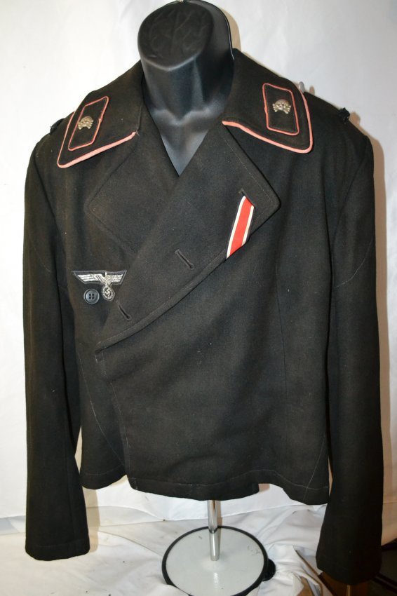 Wwii German Army Black Panzer Uniform Wrap Tunic