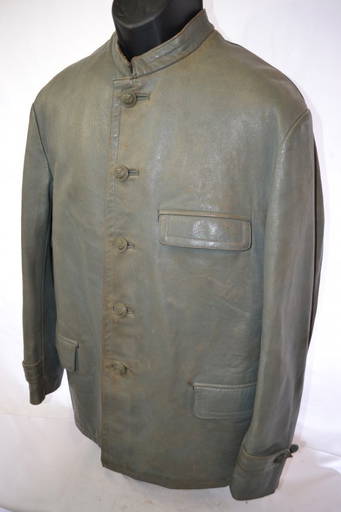 Wwii German Navy Kriegsmarine Gray Leather Jacket