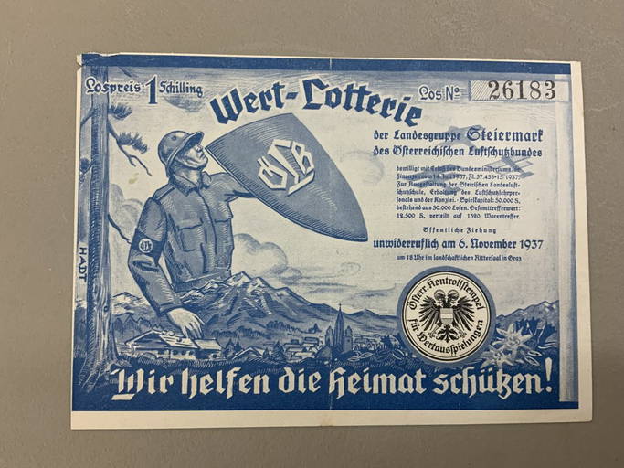 Nazi Germany Lottery Ticket 1937