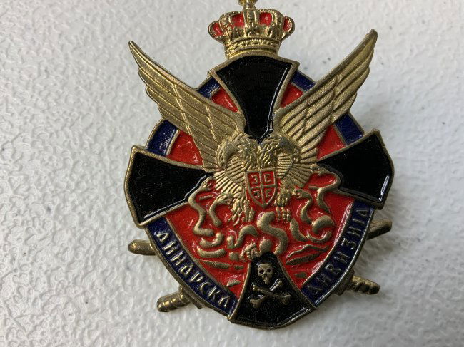 SERBIAN BALCAN WAR SERBIA PARAMILITARY FORCES BADGE DINARA DIVISION ...