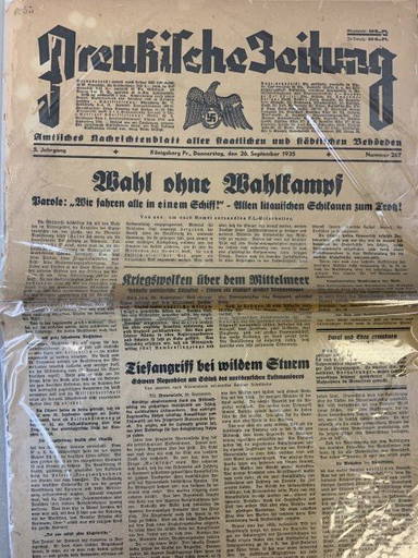 EARLY NAZI GERMAN NEWSPAPER "Preussische Zeitung" 1935 - Sep 24, 2022 ...