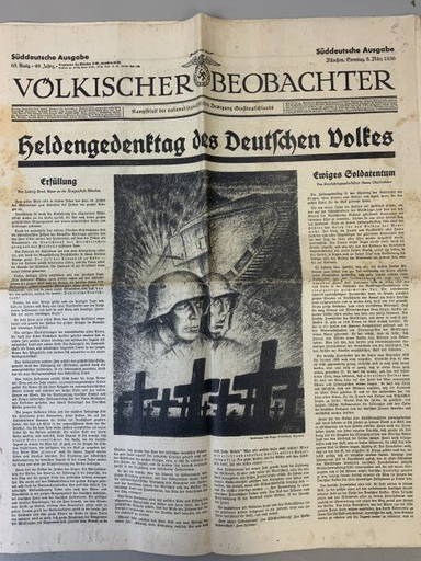 EARLY NAZI GERMAN NEWSPAPER " Volkischer Beobachter" 1936 - Sep 24 ...