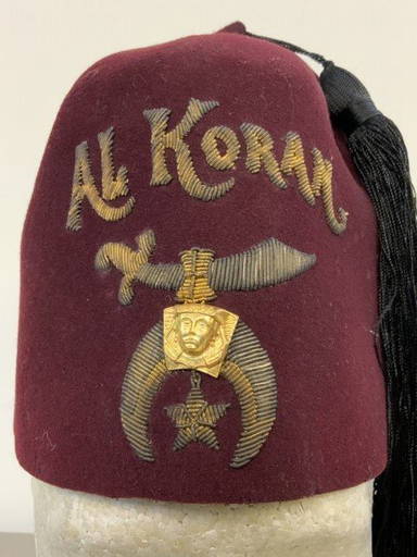 VINTAGE AL KORAN RED FEZ MASONIC SHRINER HAT - Dec 10, 2022 | Beachwood ...