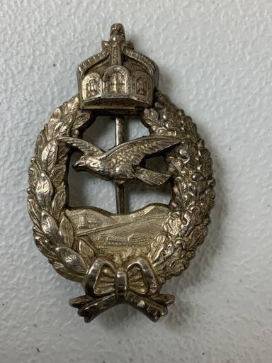 Imperial Germany Prussian C.e.junker 800 Silver Pilots Commemorative Badge