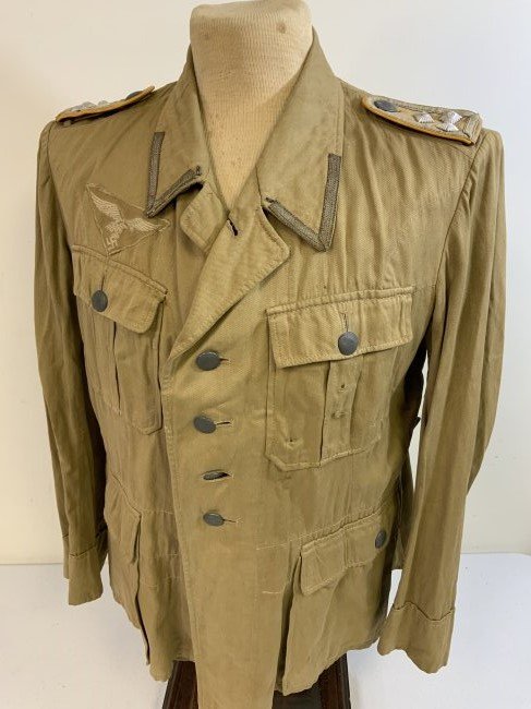 Wwii German Luftwaffe Nco Officer Tropical Afrika Korps Uniform Tunic