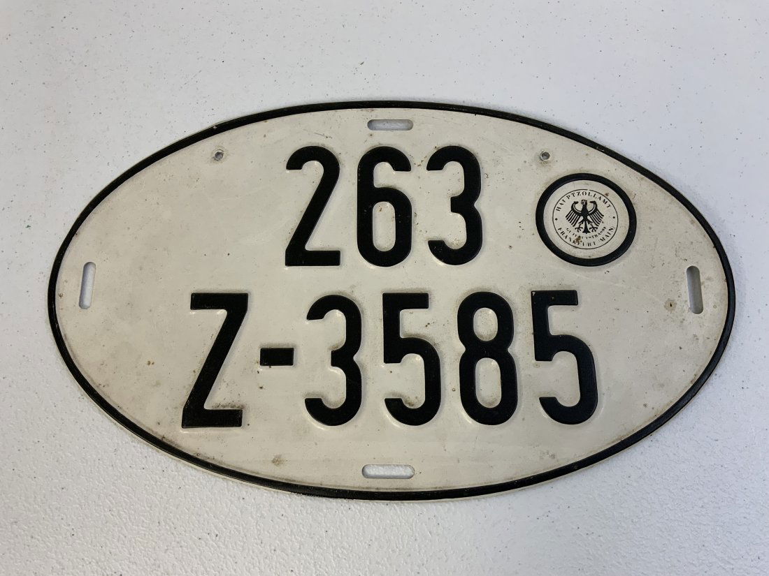 Vintage German License Plate