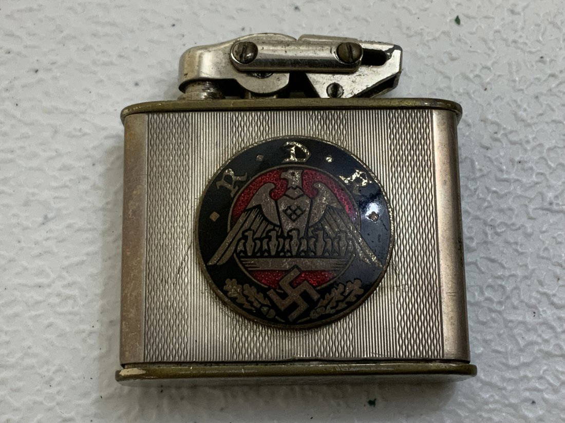 Vintage Nazi Germany Lighter With Enamel Badge Attached Auction