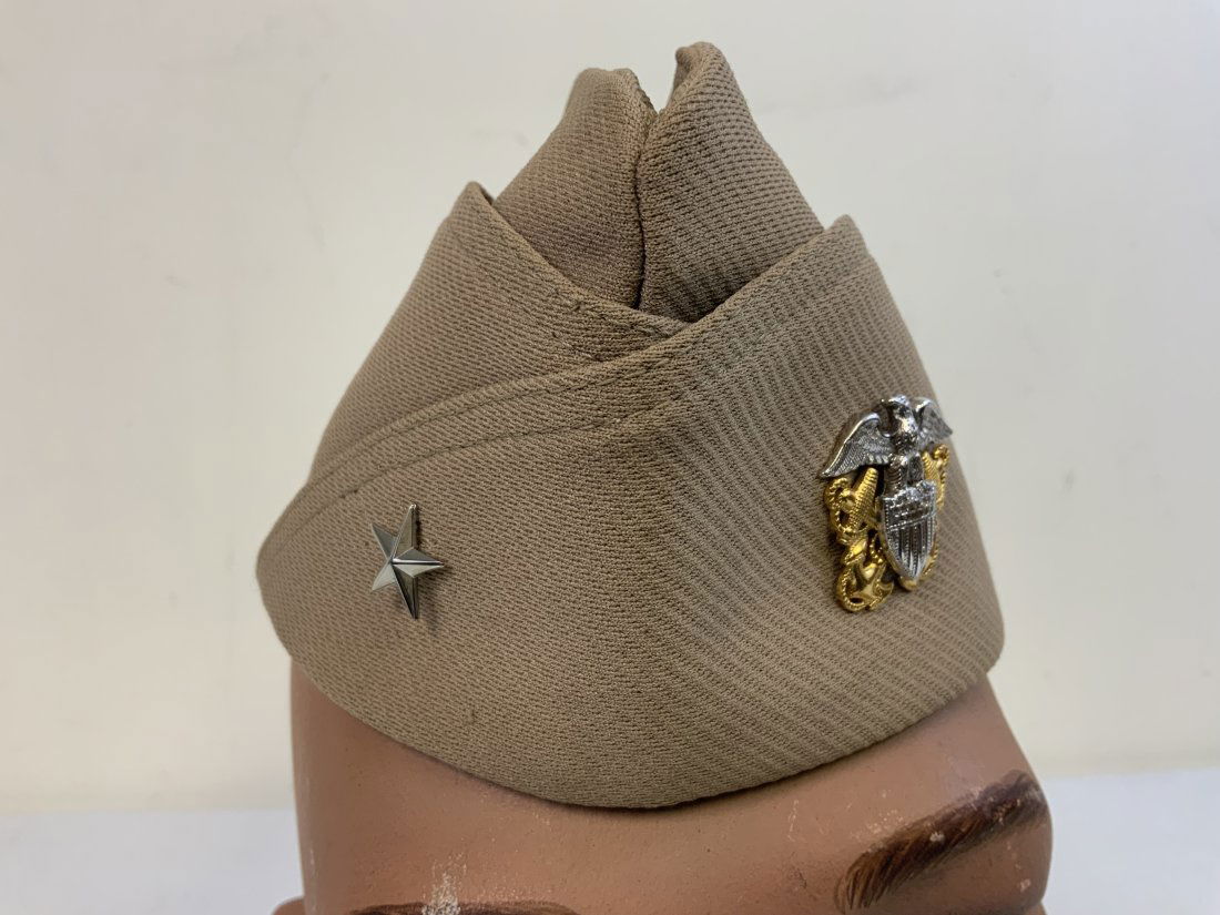 Wwii Us Navy Admiral Tan Garrison Cap Auction