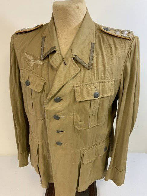 Wwii German Luftwaffe Nco Officer Tropical Afrika Korps Uniform Tunic ...
