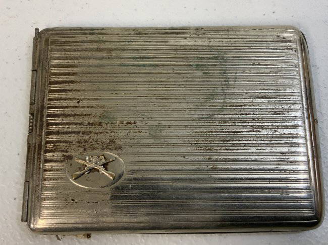 Wwii Us Military Cigarette Case With Contents