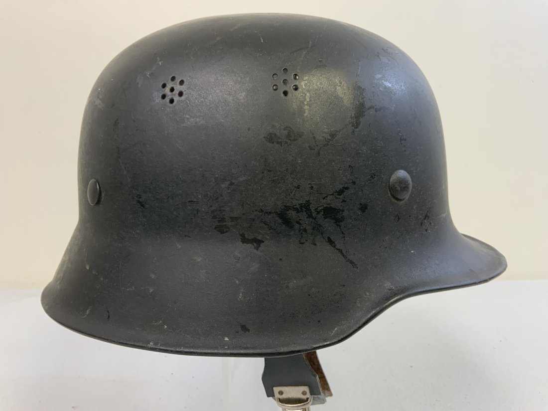 Wwii German M34 Fire / Police Black Helmet