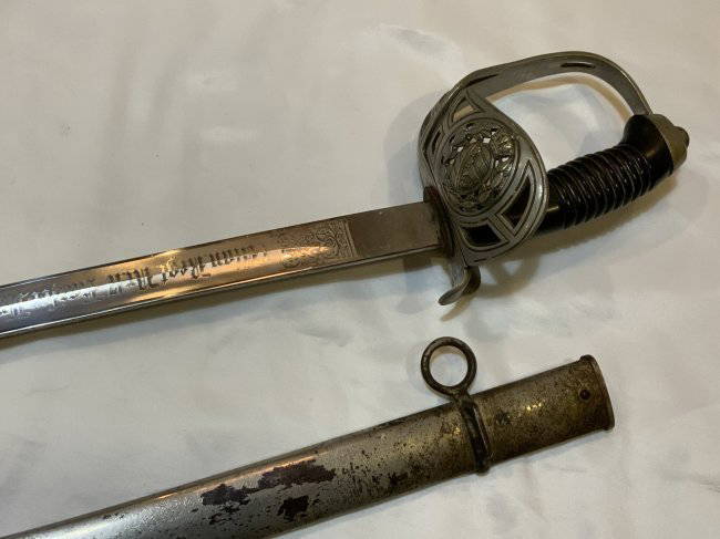 Imperial Germany Saxon Cavalry Officer Sword Etched Ulan Regiment Auction