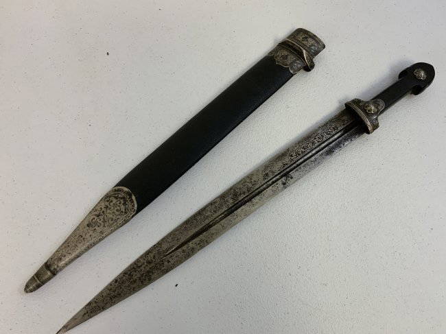 Antique Russian Cossack Caucasian Kinjal Dagger Silver Decorated Signed ...