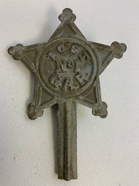 Antique Us Civil War Gar Cast Iron Cemetery Grave Marker & Flag Holder ...