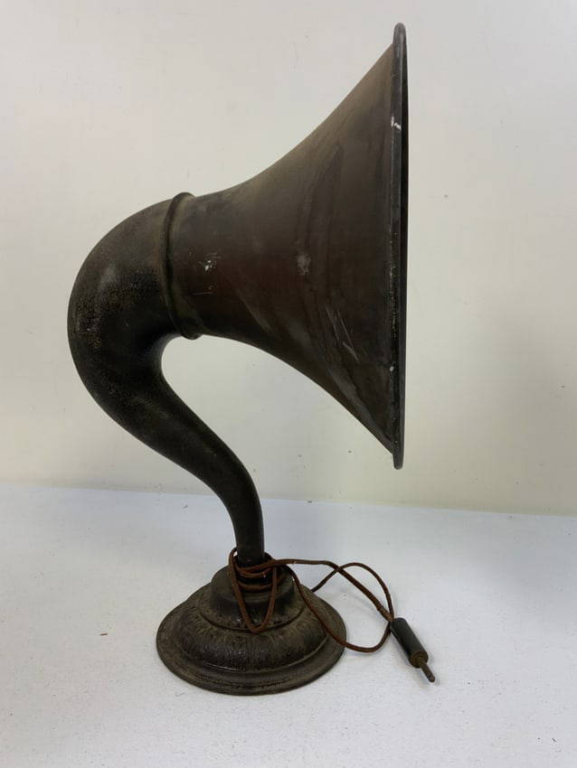 Antique 1920's Tower Meistersinger Gooseneck Horn Radio Speaker Auction