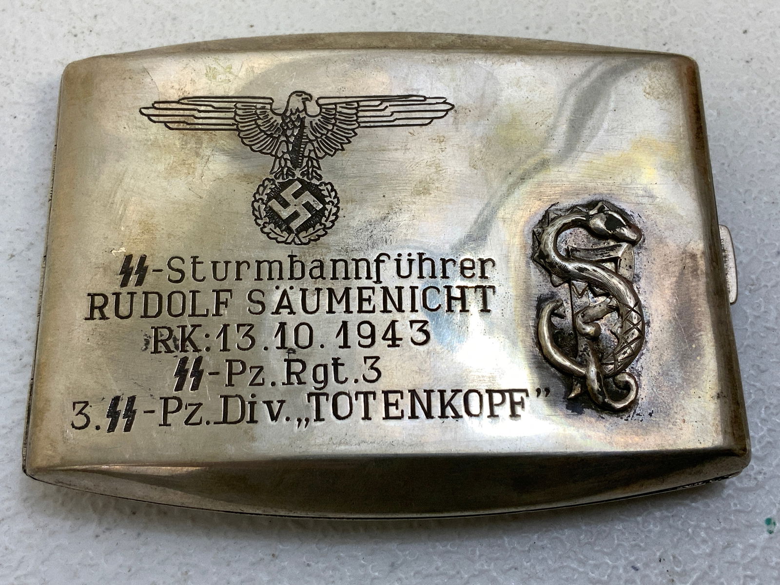 Knights Cross Winner Ss Panzer Comander Rudolf Saumenicht Engraved ...