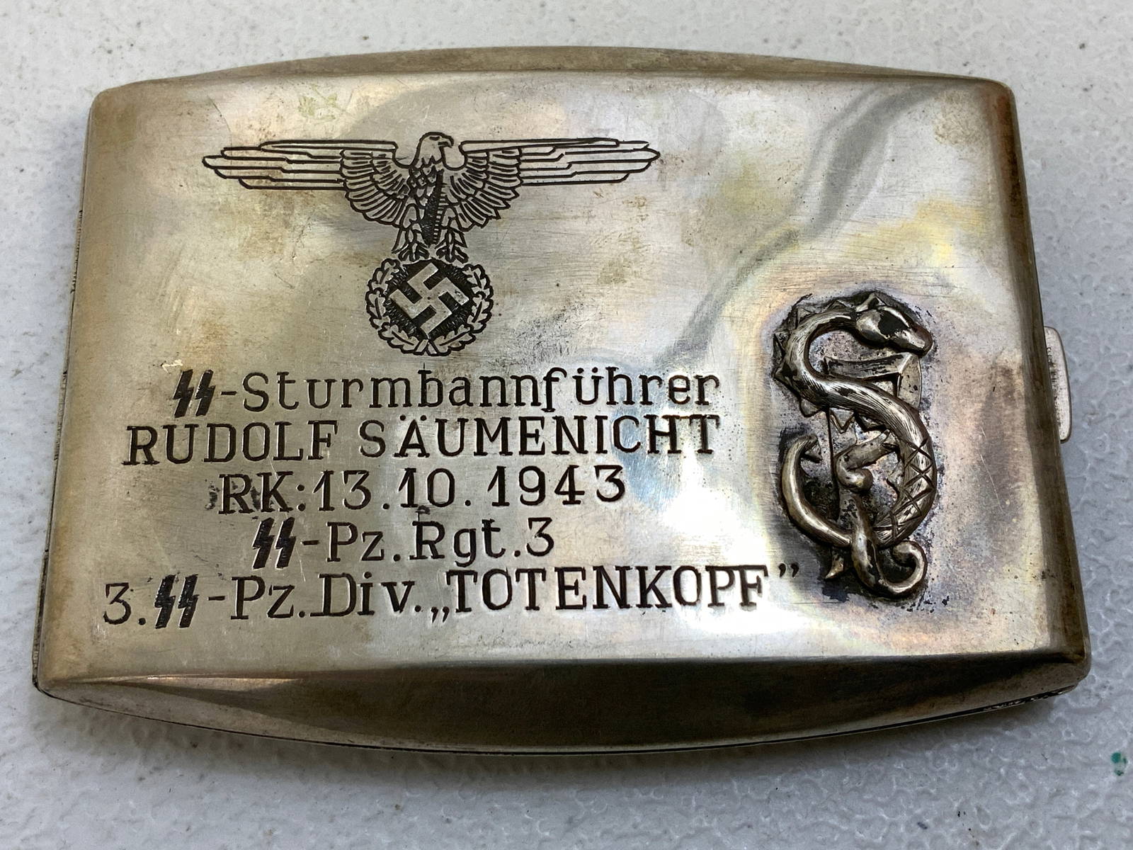 Knights Cross Winner Ss Panzer Comander Rudolf Saumenicht Engraved ...