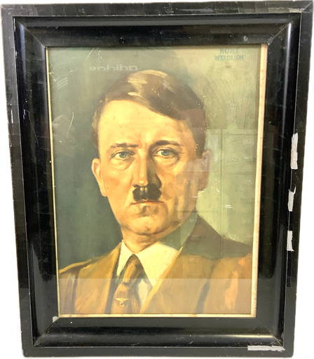 Adolf Hitler Portrait By Kunz Weldlich Period Framed