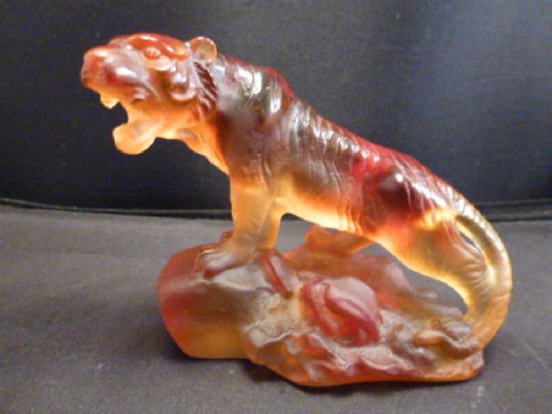 Daum Art Glass Amber Tiger TIGRE HOROSCOPE CHINOIS