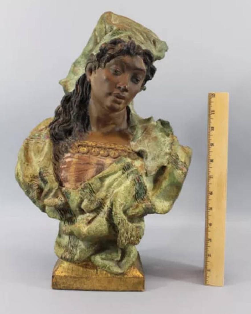 GOLDSCHEIDER GYPSY GIRL CERAMIC BUST SCULPTURE AUSTRIAN