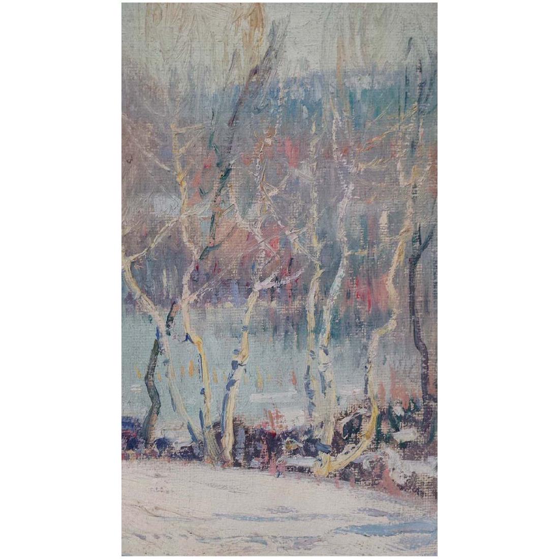 GEORGE LOFTUS NOYES WINTER LANDSCAPE OIL PAINTING