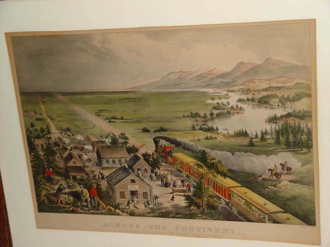 CURRIER IVES ACROSS THE CONTINENT RAILROAD LITHOGRAPH