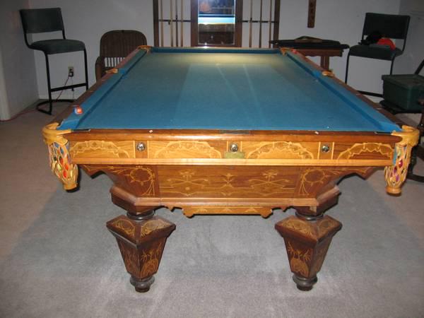Brunswick Inlay Pool Billiards Snooker Table Ca. 1870 Rare Circa 1870 ...