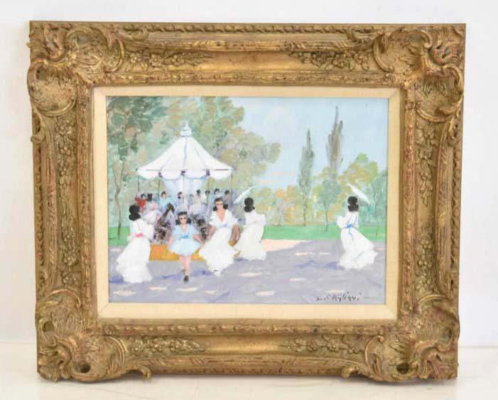 Luigi Cagliani Italian, 'the Carousel' Oil Painting Luigi Cagliani ...