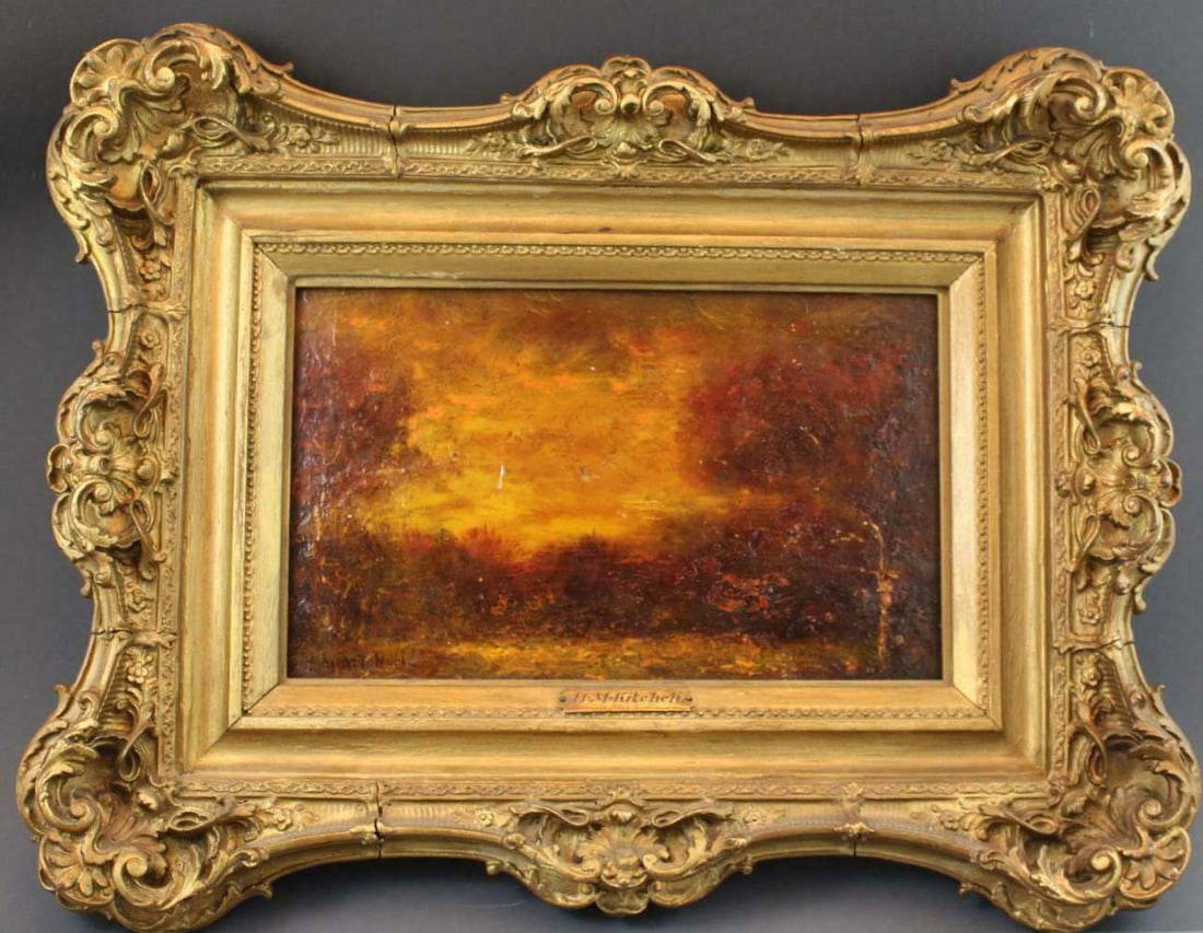 Hudson Mindell Kitchell Dusk Autumn Landscape Painting Details ...