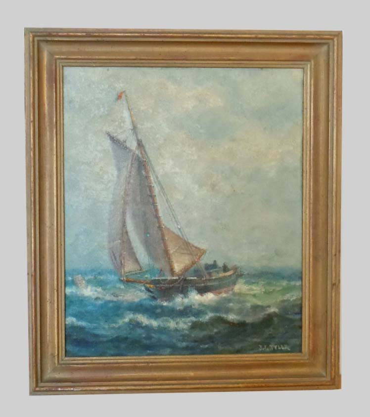 James Gale Tyler Schooner Oil Painting Nautical Ship - James Gale Tyler ...