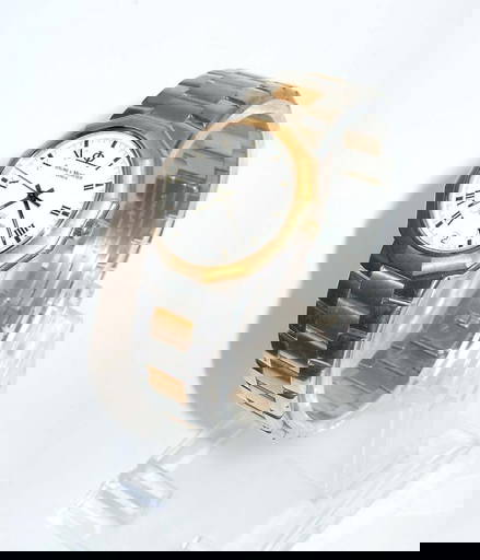 Mens 18k Gold & Steel Baume Mercier Riviera Watch, 5131.038 White Roman ...