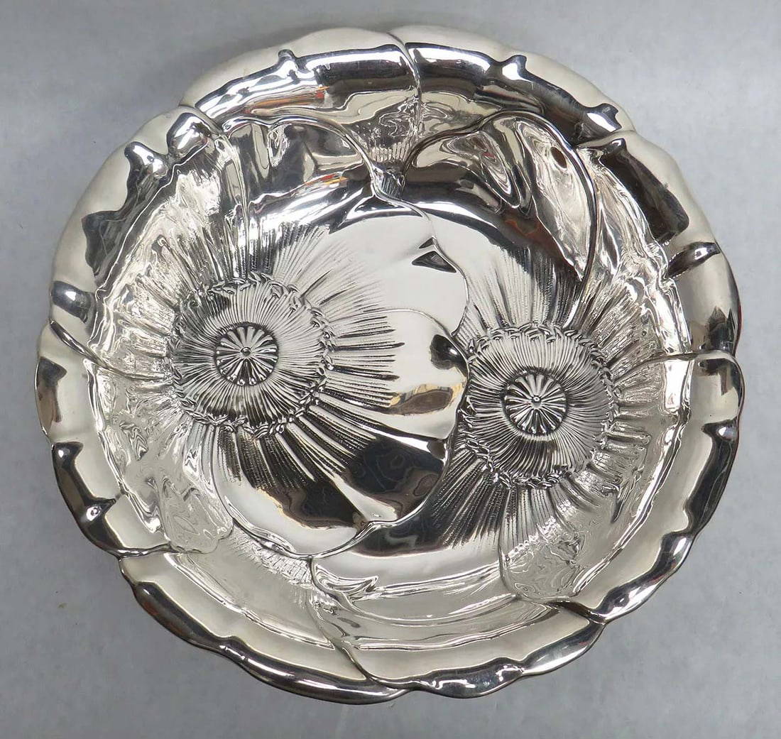 Wallace Poppy Floral Pattern Sterling Silver 6 In. Bowl #123 Flowers A ...