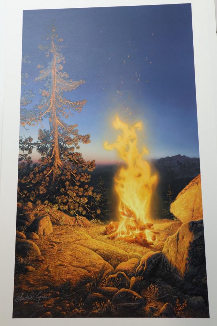 Sunset Fire, Stephen Lyman, Signed, 1996 Art Prin