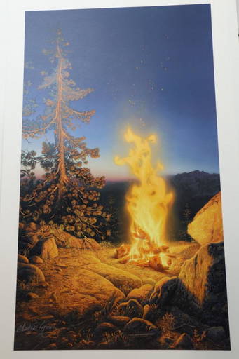Sunset Fire, Stephen Lyman, Signed, 1996 Art Prin