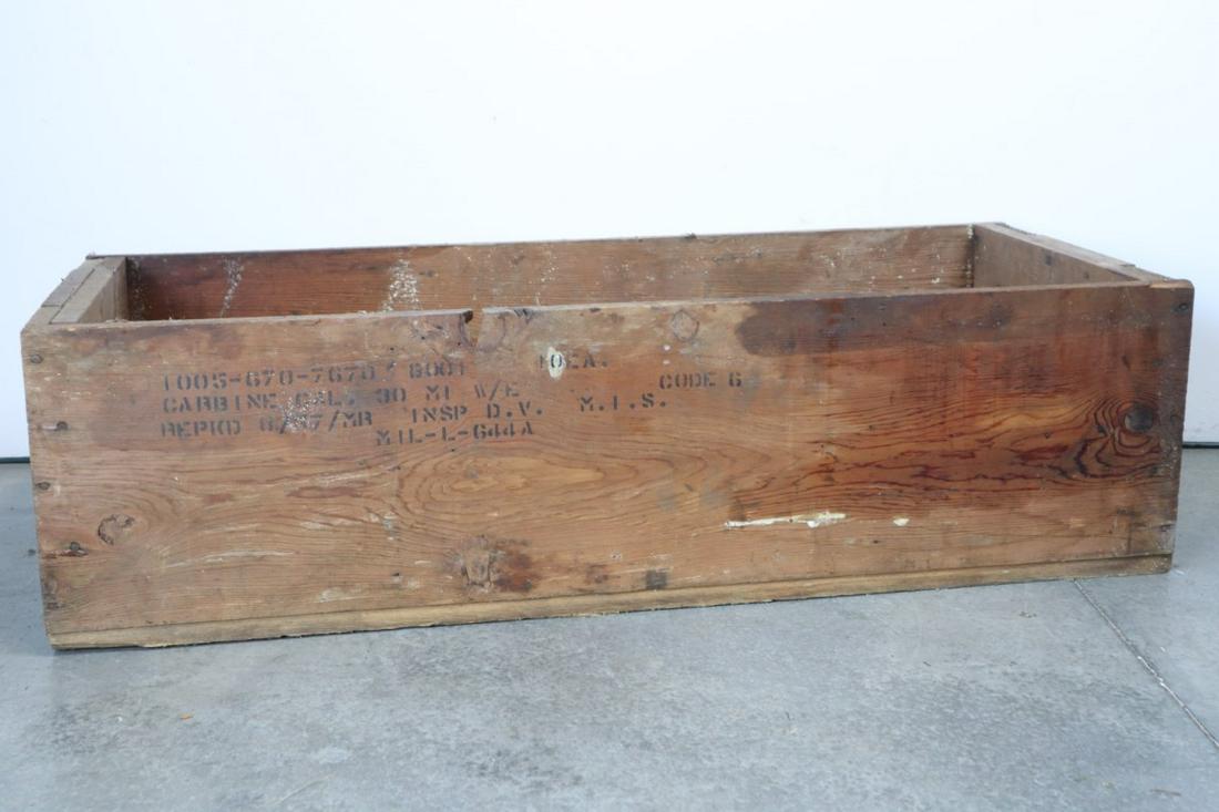 Vintage Wooden Rifle Shipping Crate, Carbine Cal